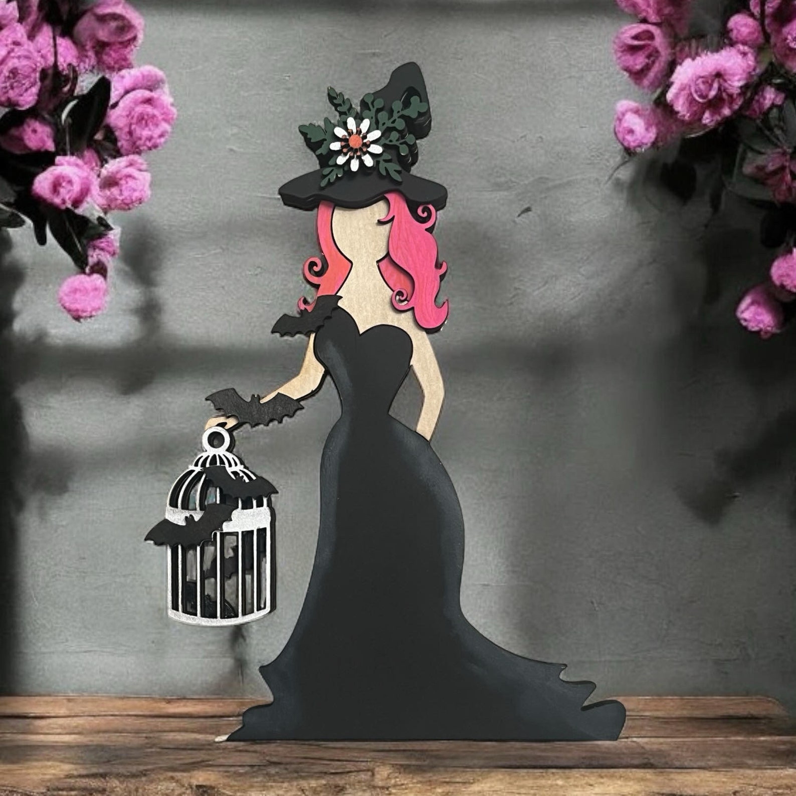 Witch With Bats in a Cage SVG Digital Download for Glowforge or Laser 1 ...