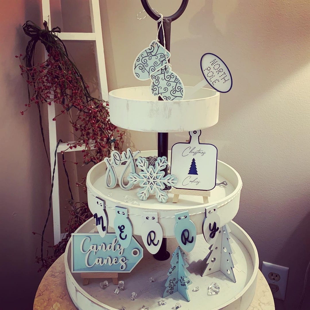 Christmas Tiered Shelf Display SVG Digital Download for Glowforge not a ...