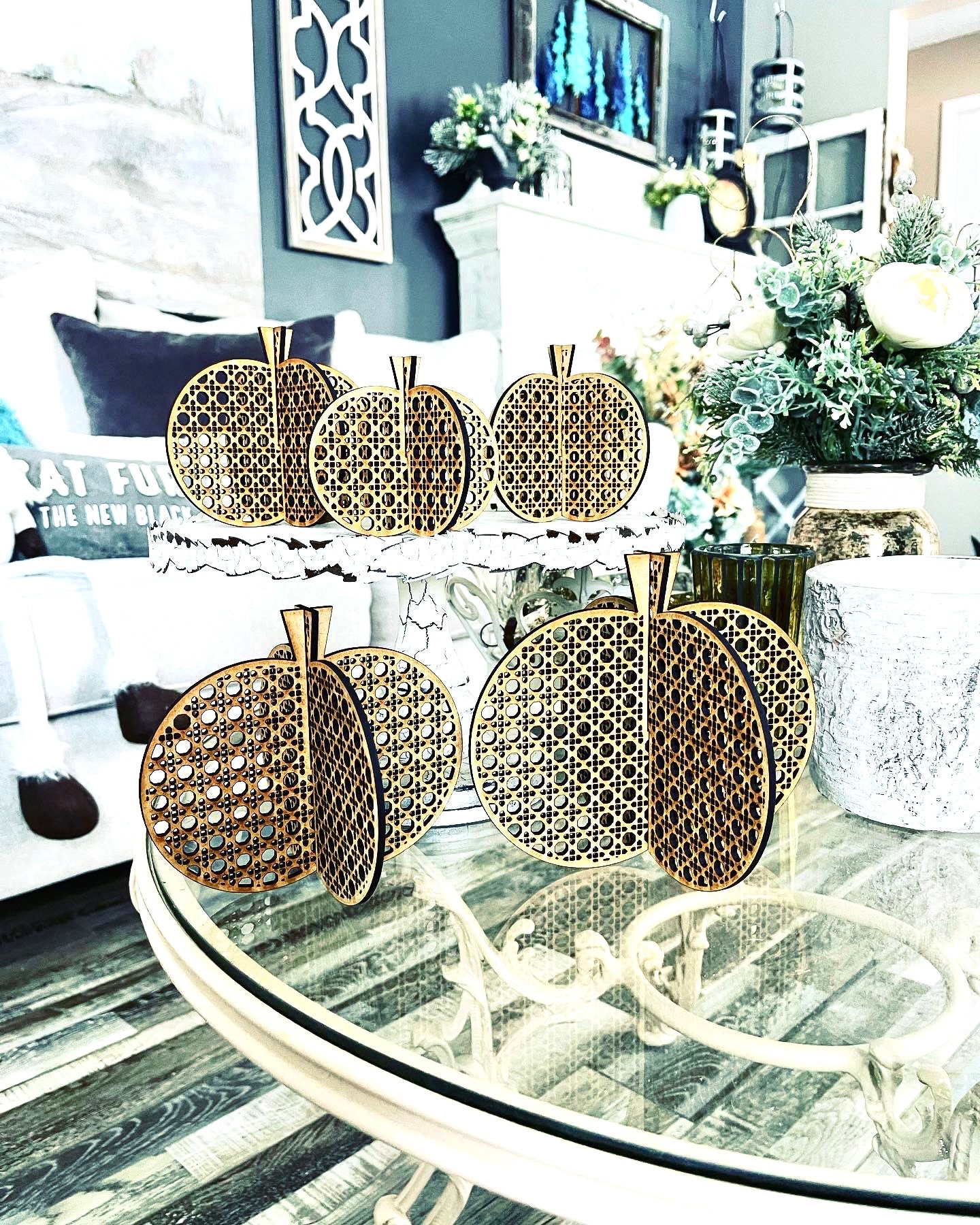 3D Rattan Cane Pumpkins Set of 5 SVG Digital Download for Glowforge or ...