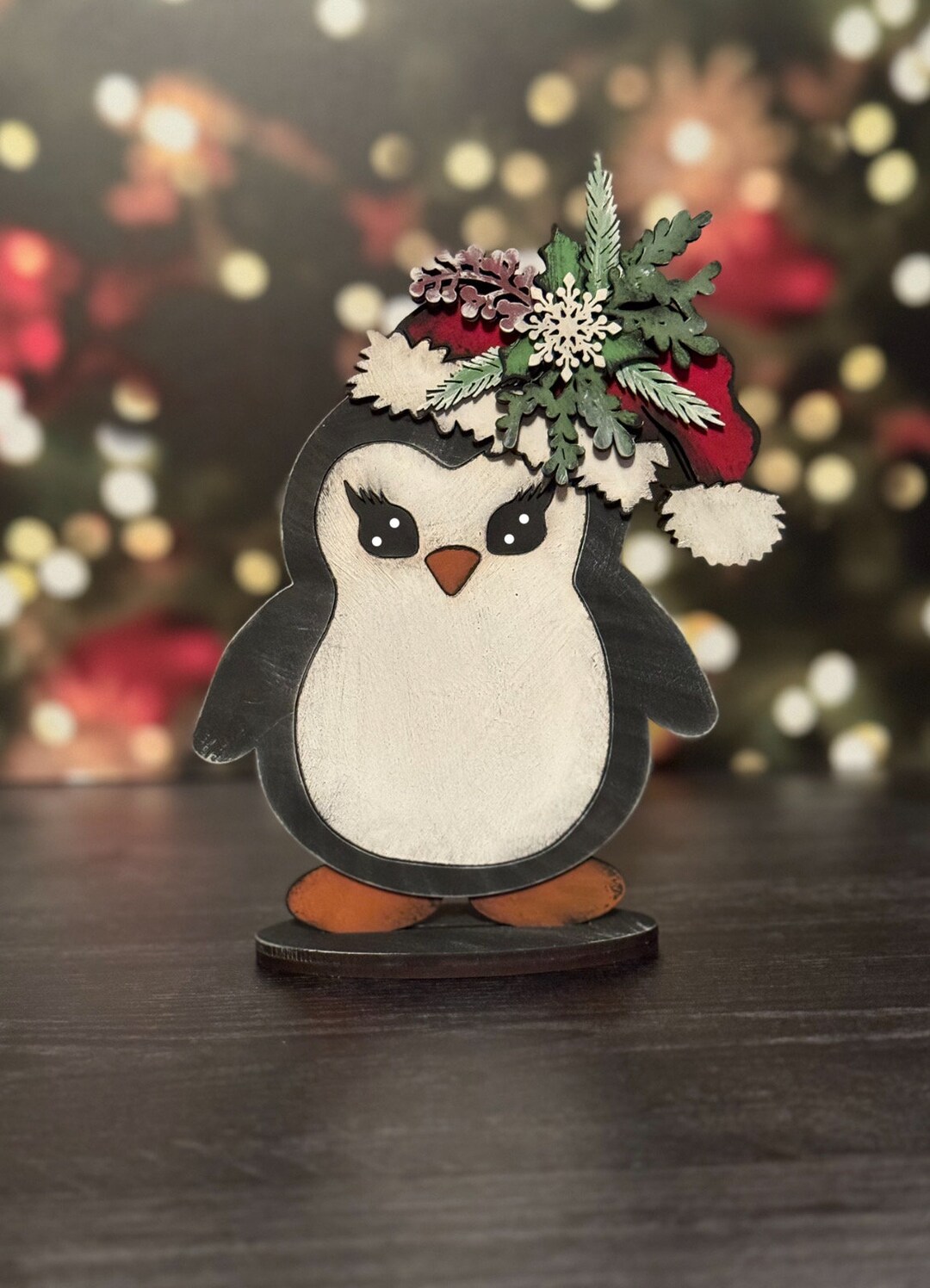 Mistletoe and Holly Santa Penguin SVG Digital Download for Glowforge or ...