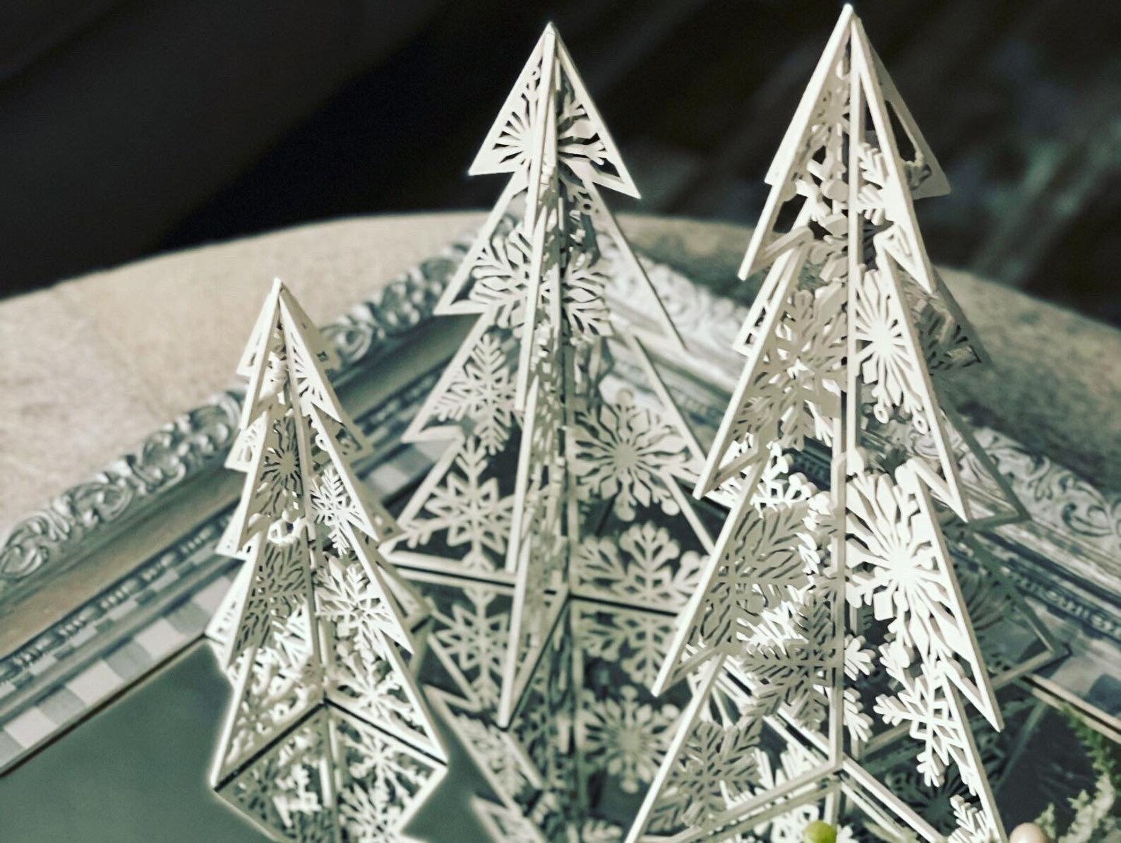 1/4 3D Large Snowflake Trees Set of 3 SVG Digital Download - Etsy