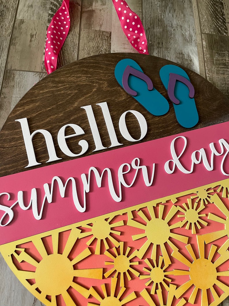 Summer Flip Flop Welcome Door Sign SVG Digital Download for - Etsy