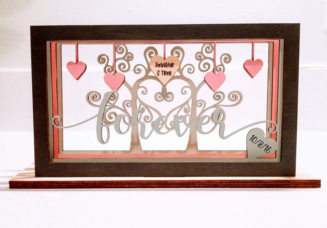 Wedding/anniversary Shadow Box Mantle Piece Sign -allows for ...