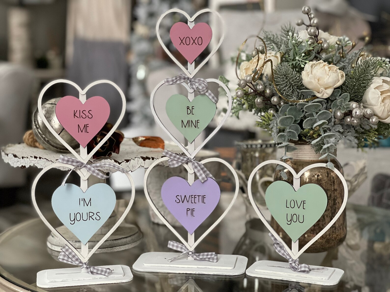 Conversation Heart Topiary Trio 1/8 and 1/4 SVG Digital | Etsy