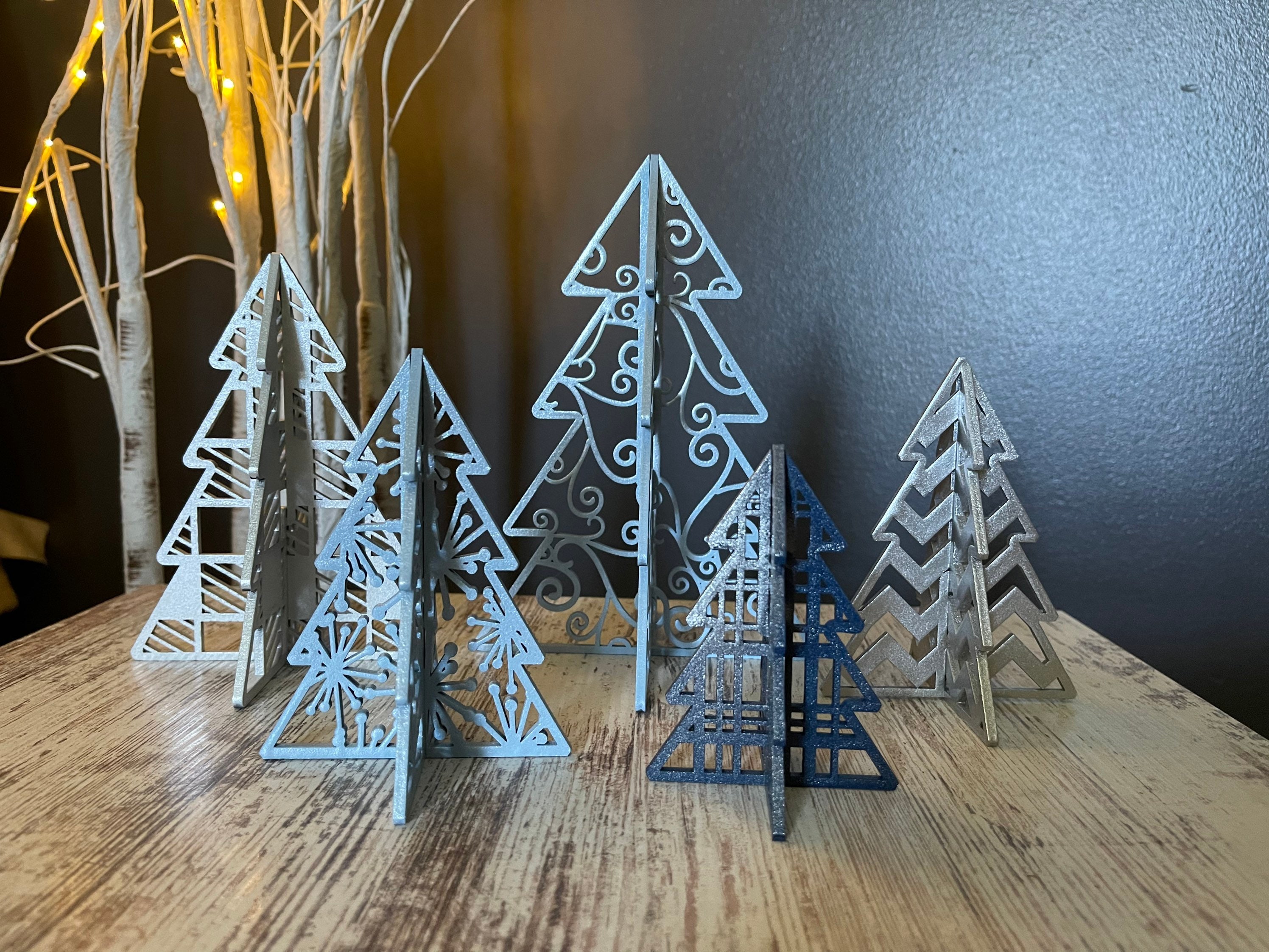 3D Patterned Standing Trees Set of 5 SVG Digital Download - Etsy