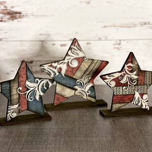 Flourish Farmhouse Style Star Trio SVG Digital Download for Glowforge ...