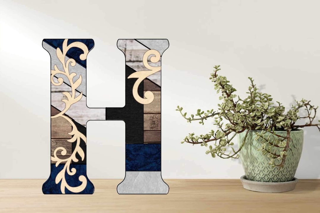 Shiplap Flourish Alphabet SVG Bundle Set of 26 Letters and Backers for ...