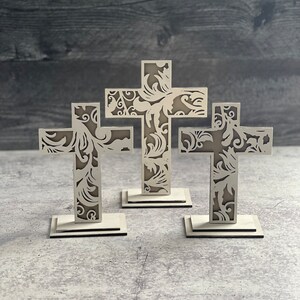 Flourish Crosses Set of 3 SVG Digital Download for Glowforge or Laser ...