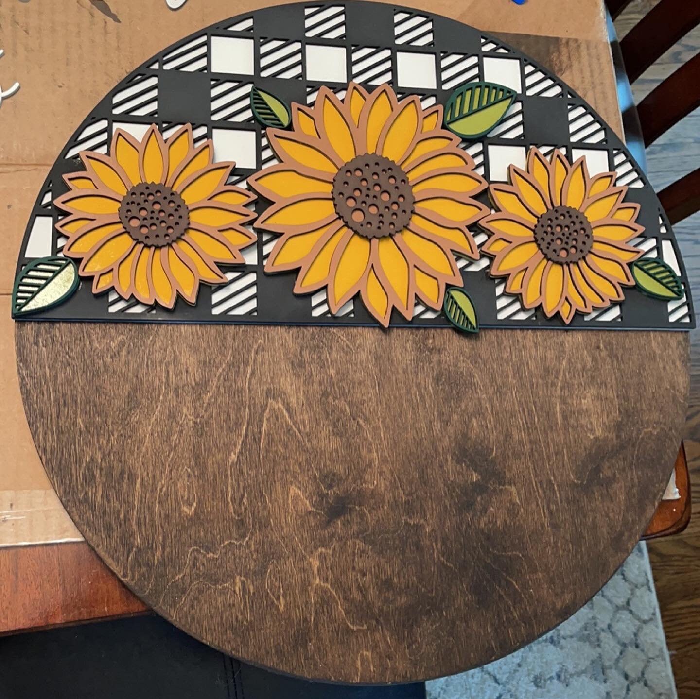 Buffalo Plaid Sunflower Welcome Sign Door Hanger SVG Digital Download ...