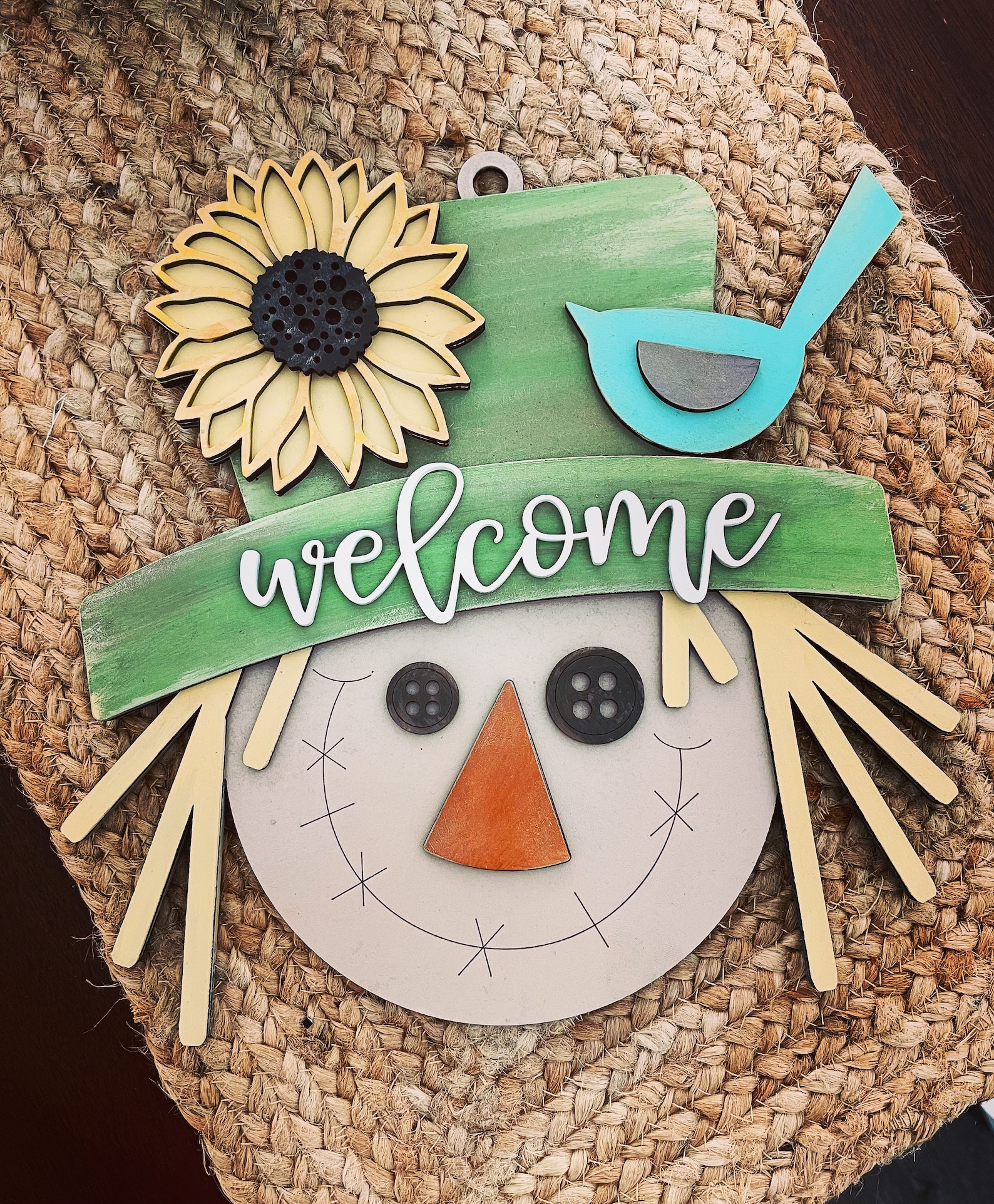 Happy Scarecrow Door Hanger Welcome Sign SVG Digital Download - Etsy