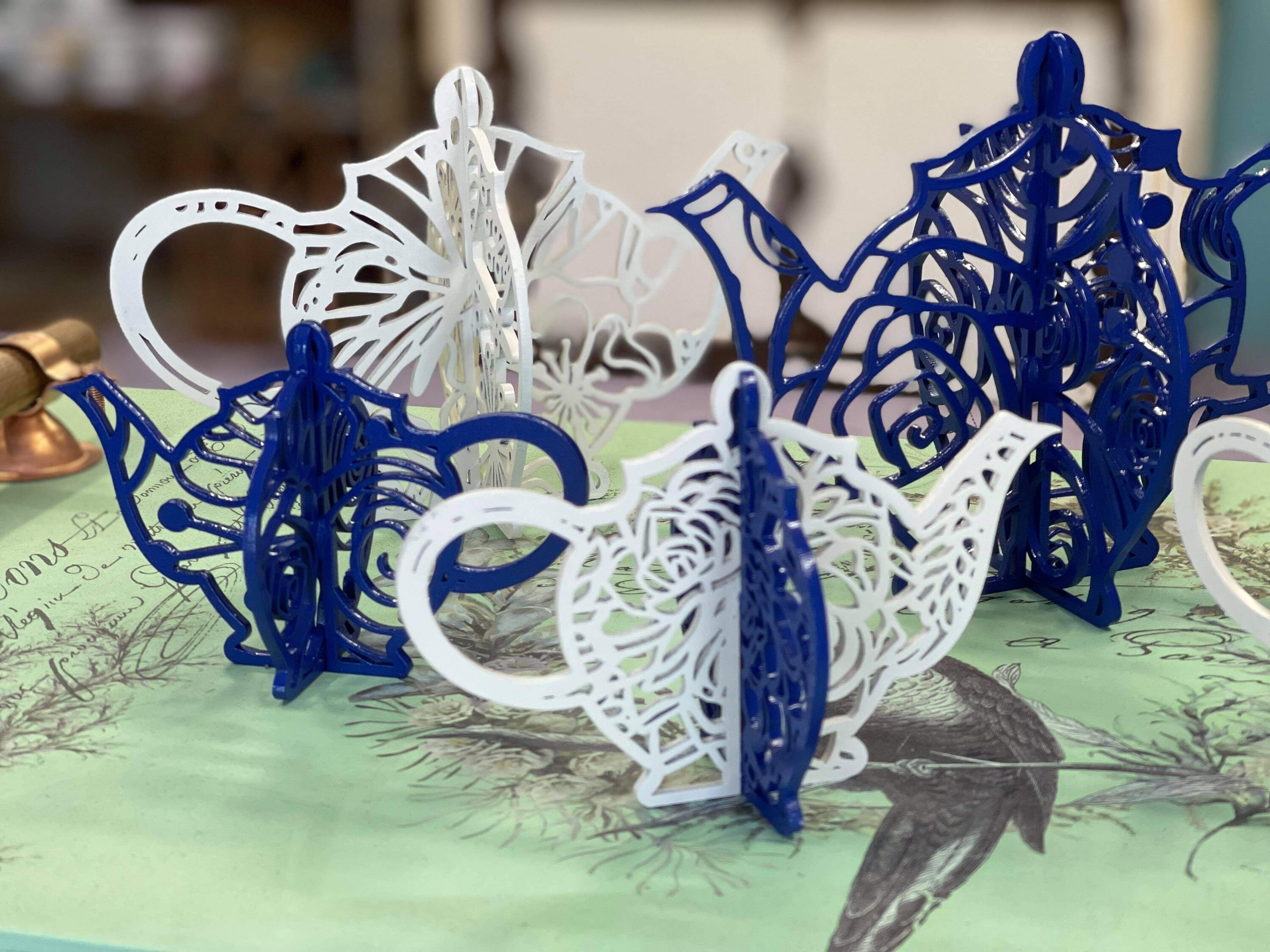 3D Teapots Set of 6 For Mantle or Table Top SVG Digital | Etsy