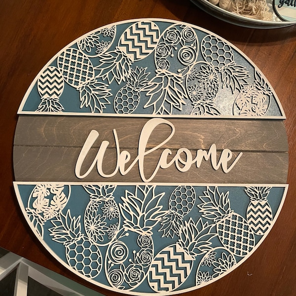 Pineapple Welcome Sign - Etsy