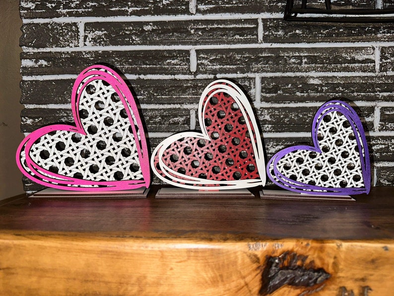 Rattan Cane Hearts Set of 3 SVG Digital Download for Glowforge or Laser ...