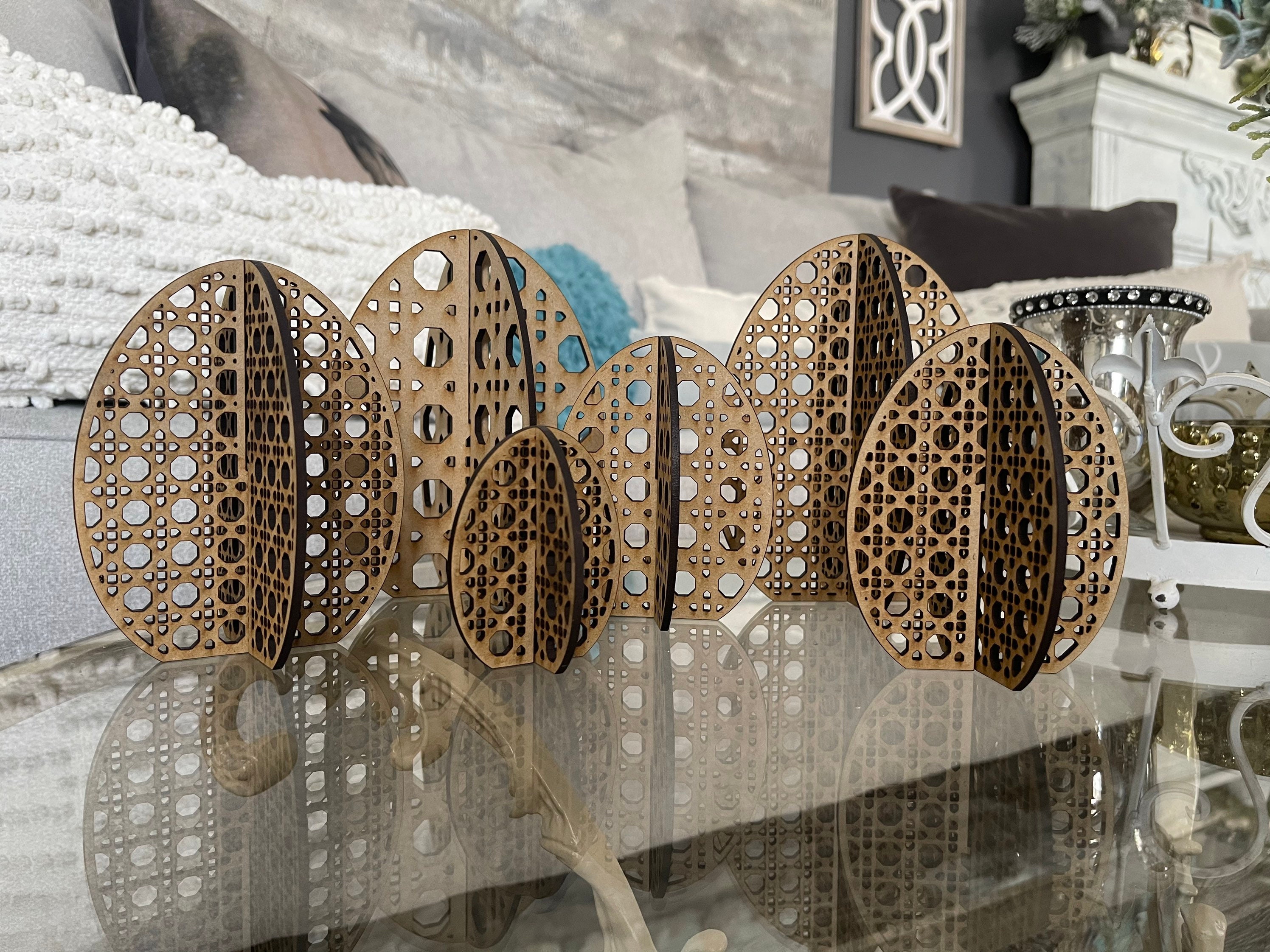 3D Cane Eggs Set of 6 SVG Digital Download for Glowforge or Laser 1/8 ...