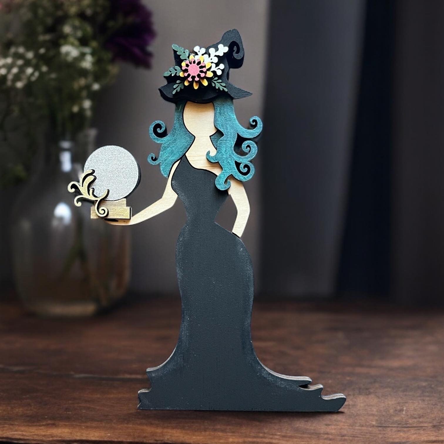 Witch With Crystal Ball SVG Digital Download for Glowforge or Laser for ...