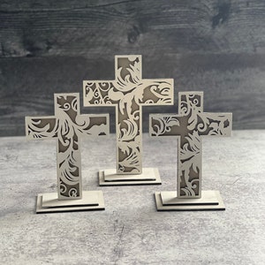 Flourish Crosses Set of 3 SVG Digital Download for Glowforge or Laser ...