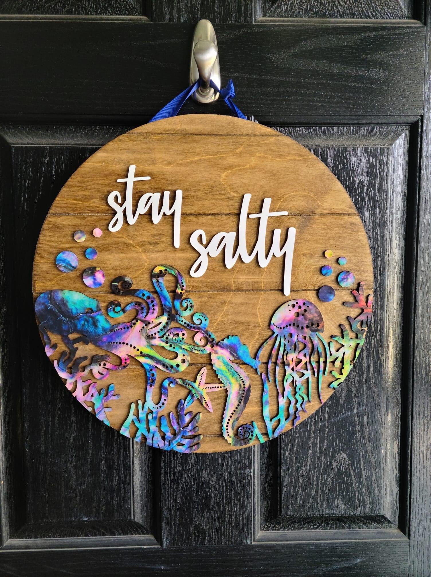 Stay Salty Ocean Themed Round Sign SVG Digital Download for - Etsy