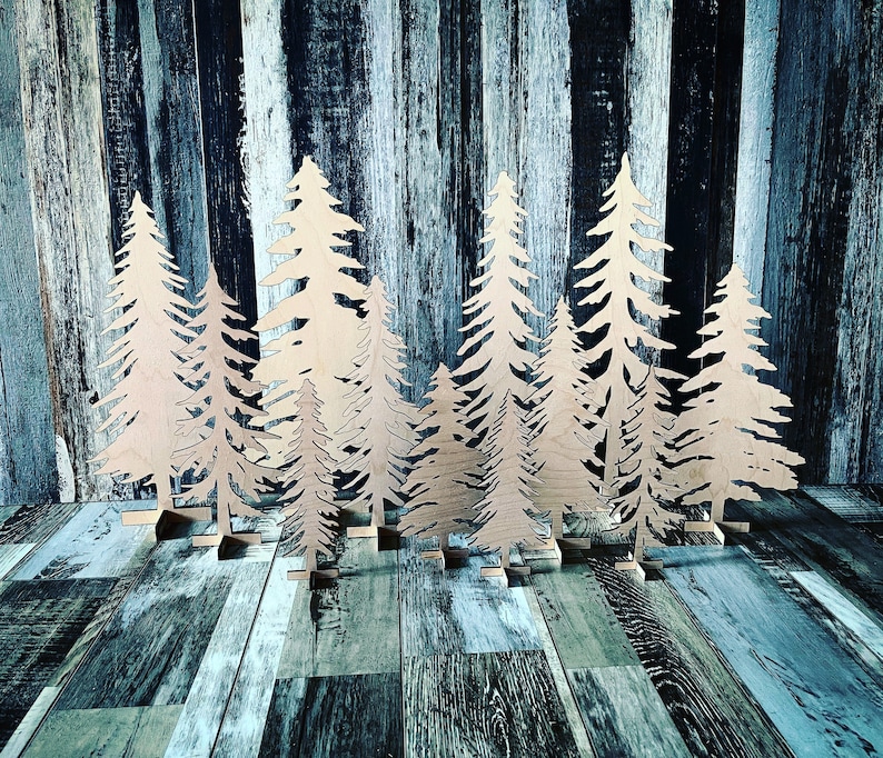 1/8" Standing Pine Trees Set of 12 SVG Digital Download for Glowforge ...