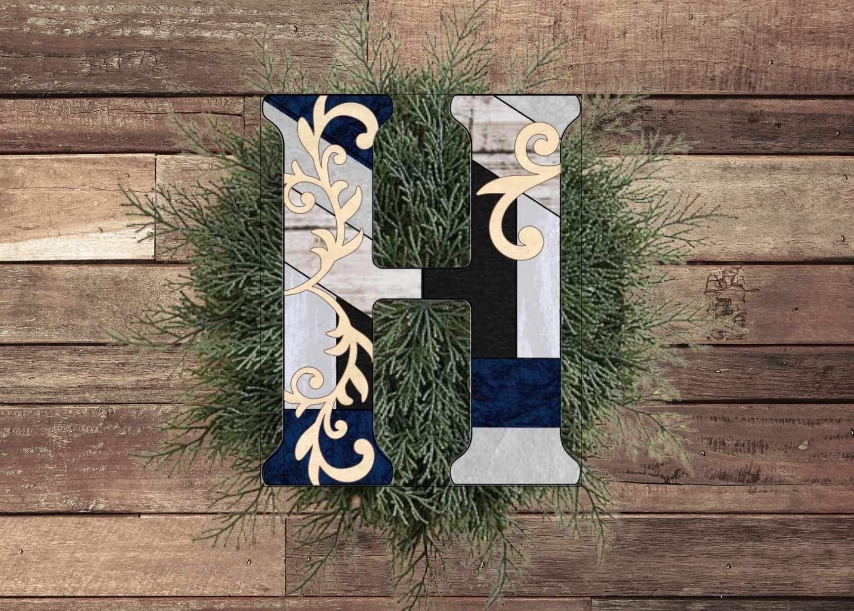 Shiplap Flourish Alphabet SVG Bundle Set of 26 Letters and Backers for ...