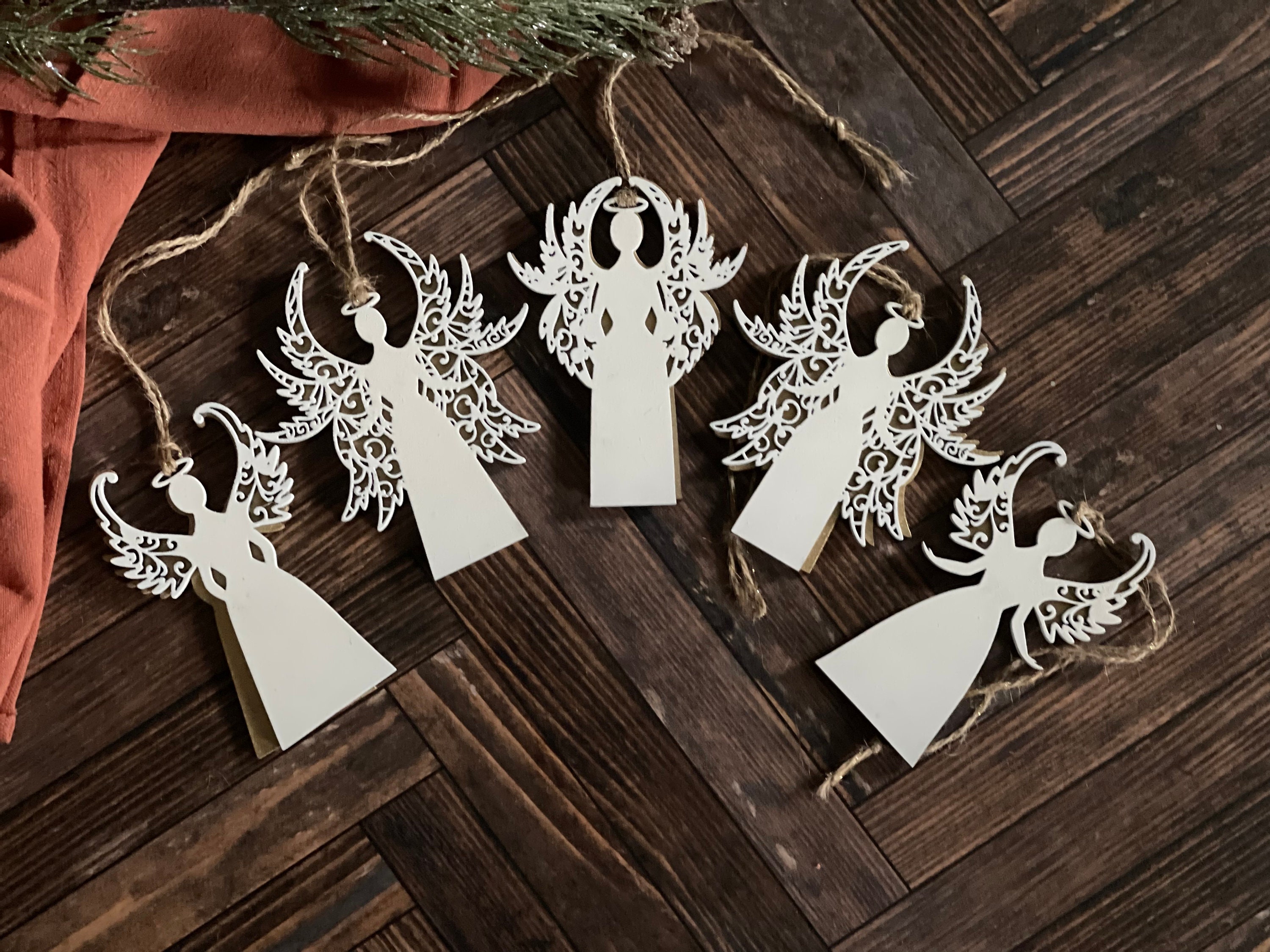 Angel Ornaments Set of 5 SVG Digital Download for Glowforge or - Etsy