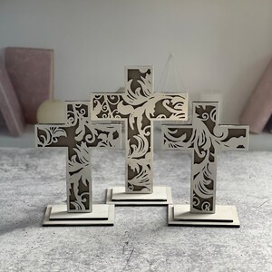 Flourish Crosses Set of 3 SVG Digital Download for Glowforge or Laser ...