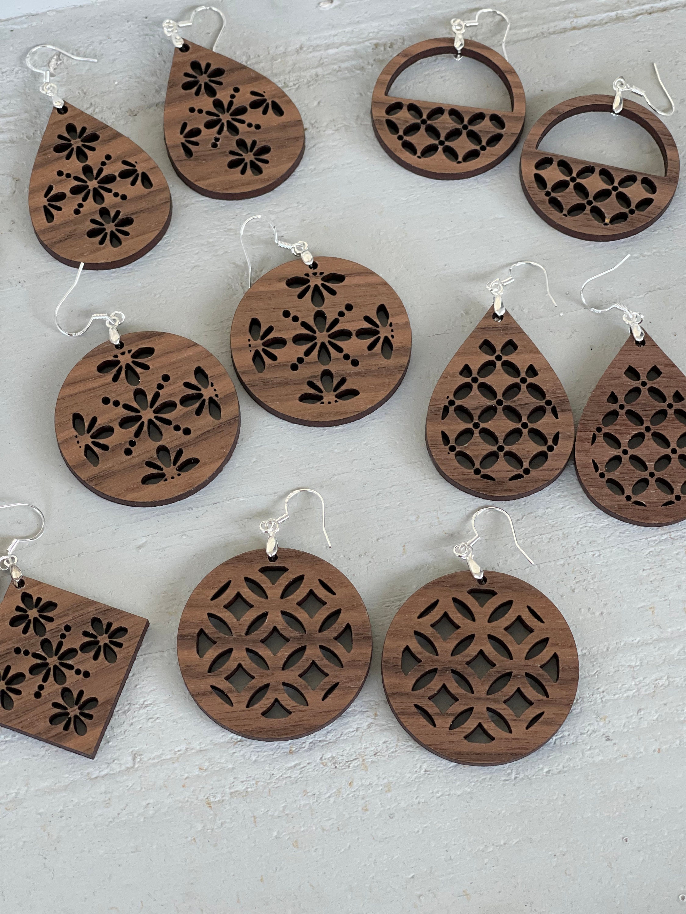 Geometric Cut Out Earrings Set of 7 SVG Digital Download for - Etsy