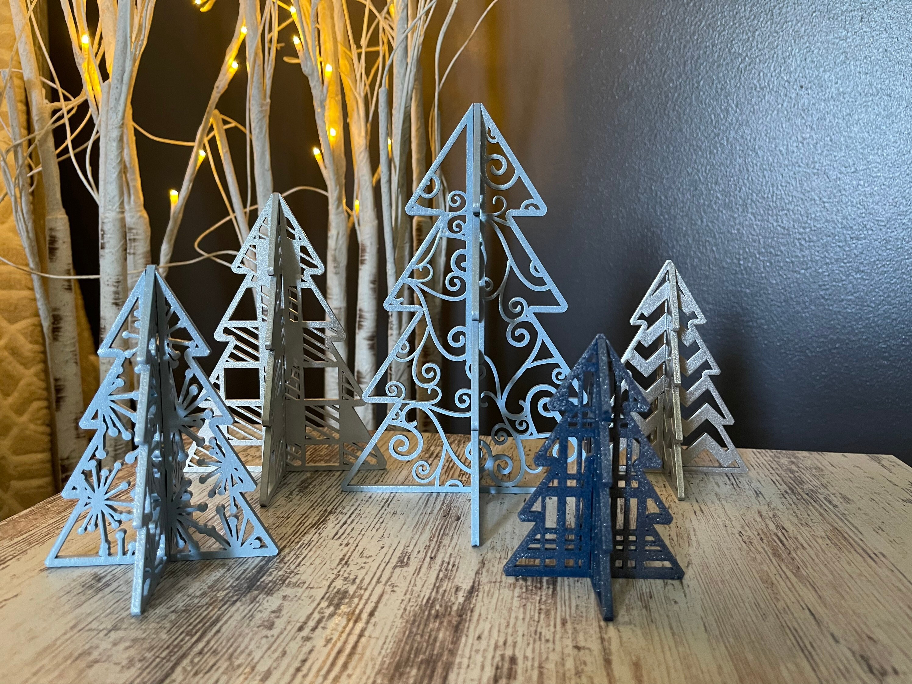 3D Patterned Standing Trees Set of 5 SVG Digital Download - Etsy