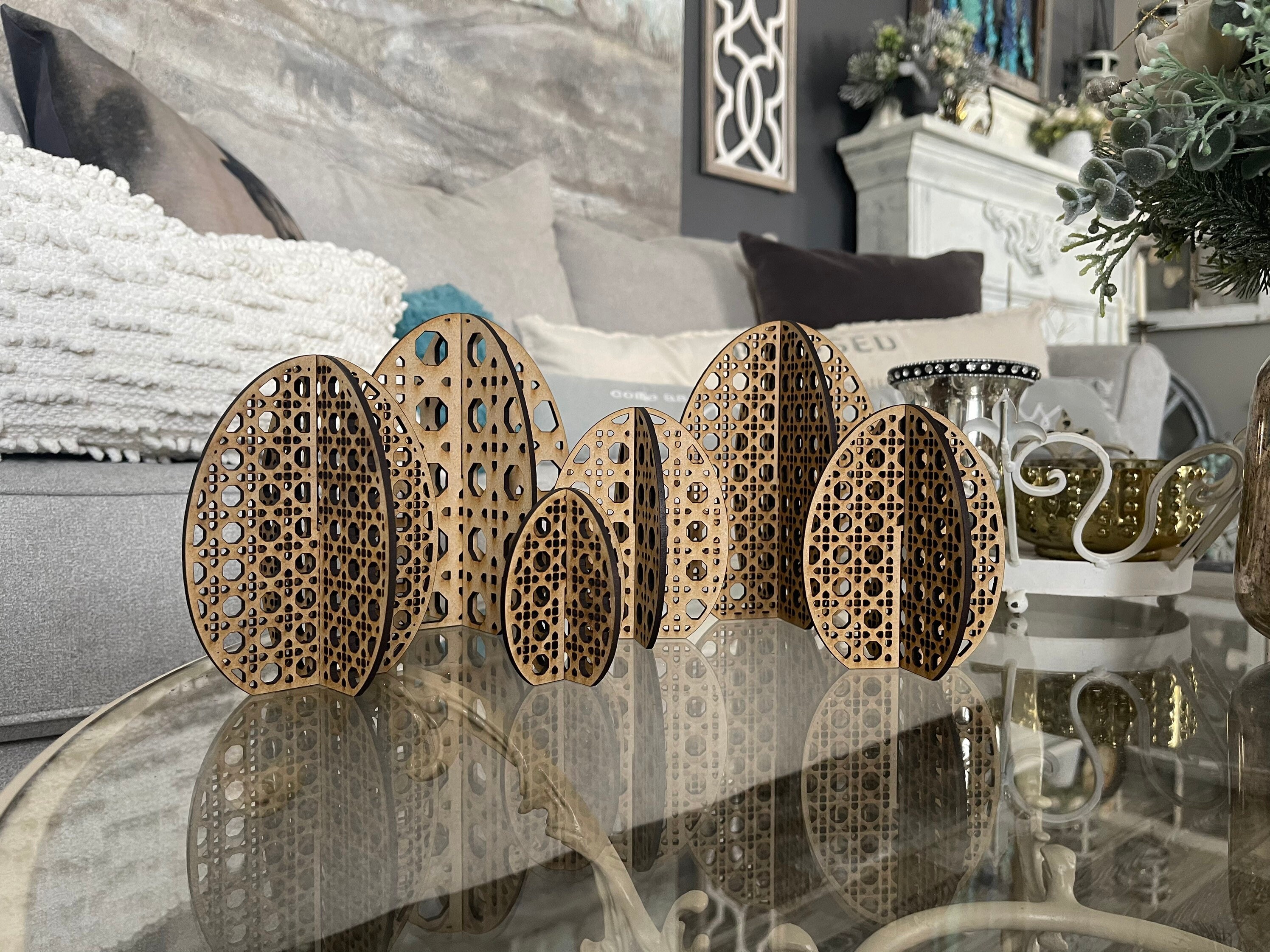 3D Cane Eggs Set of 6 SVG Digital Download for Glowforge or | Etsy