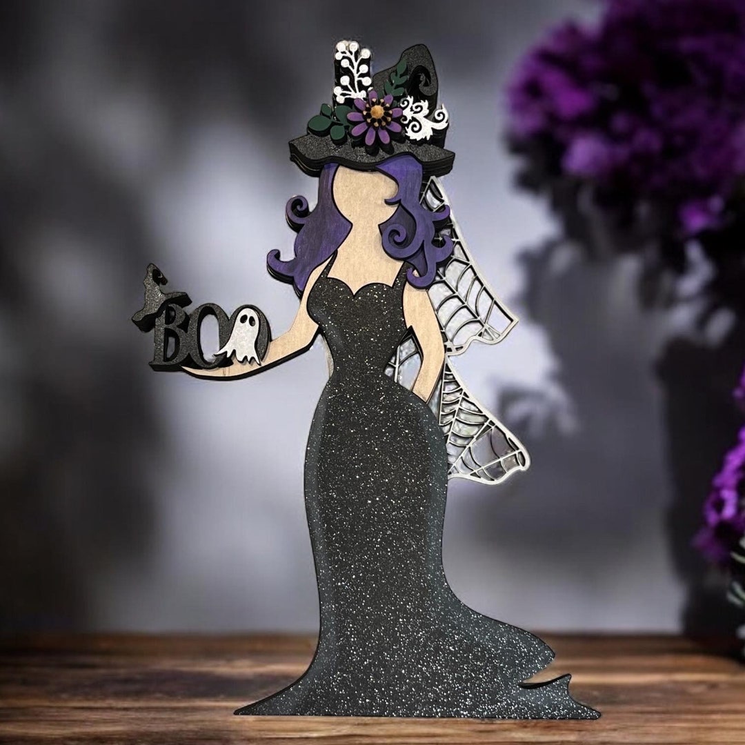 Spider Web Boo Witch Shelf Sitter SVG Digital Download for Glowforge or ...