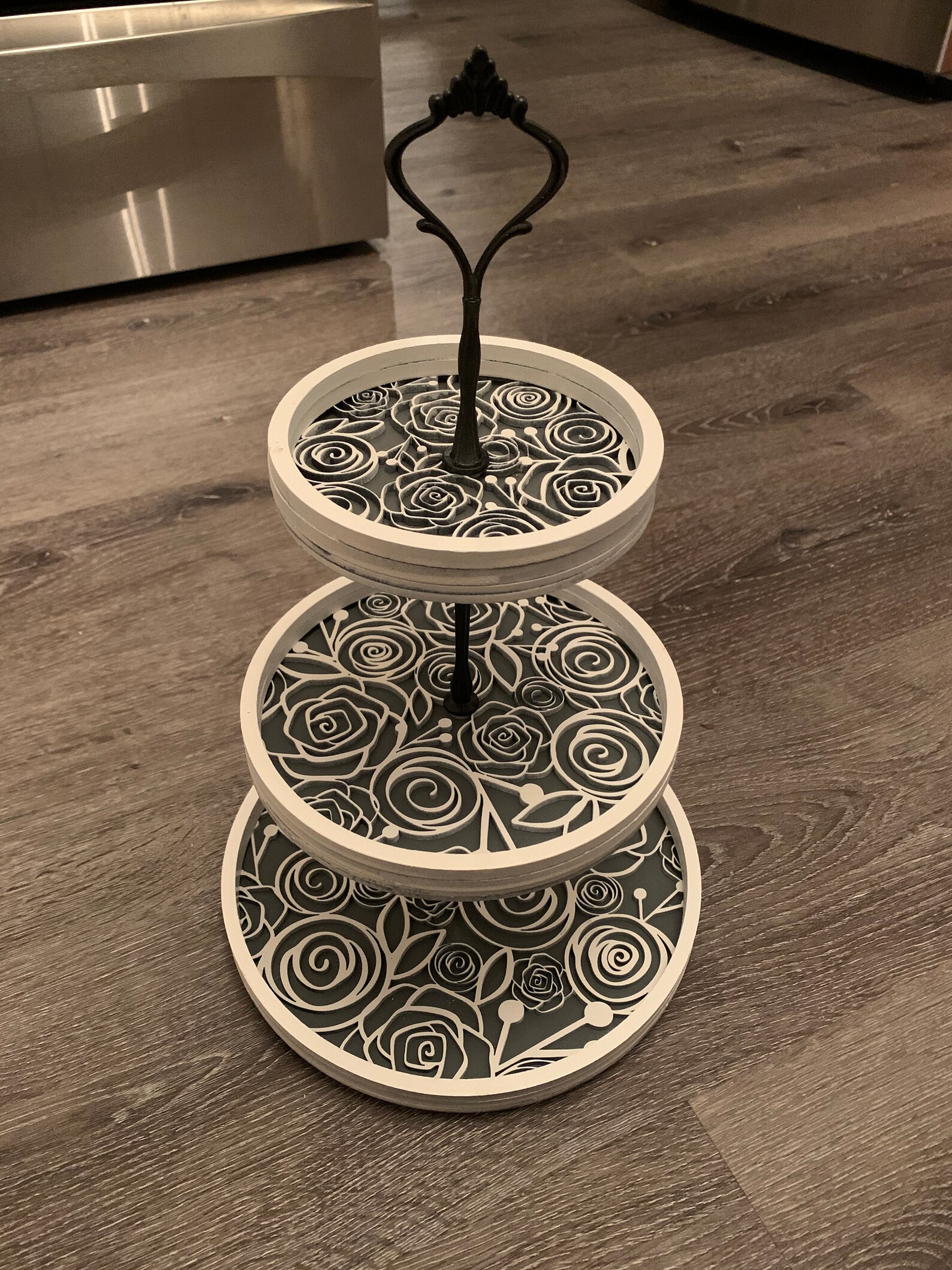 Floral Three Tiered Display Stand SVG Digital Download for - Etsy