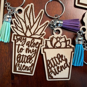 Funny Plant Lovers Keychain SVG File Set of 10 for Glowforge or Laser ...