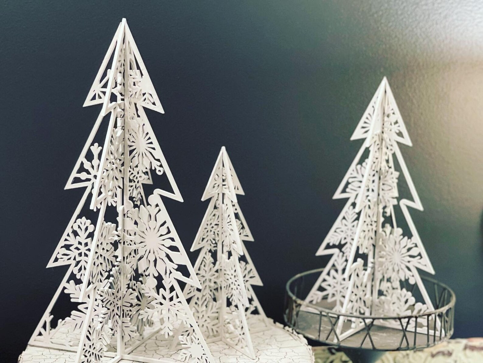 1/4 3D Large Snowflake Trees Set of 3 SVG Digital Download - Etsy