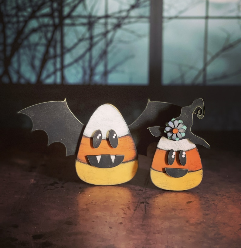 Candy Corn Witch & Bat SVG Digital Download for Glowforge or Laser for ...