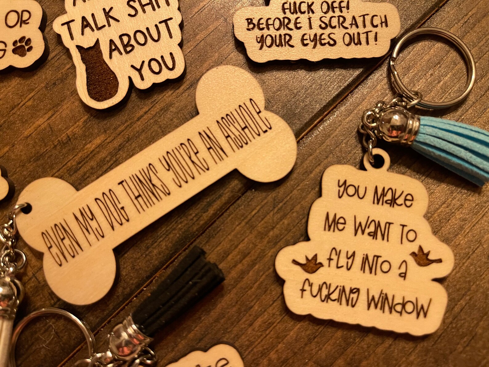 Snarky Pet Keychains Set of 10 SVG Digital Download for Glowforge or ...