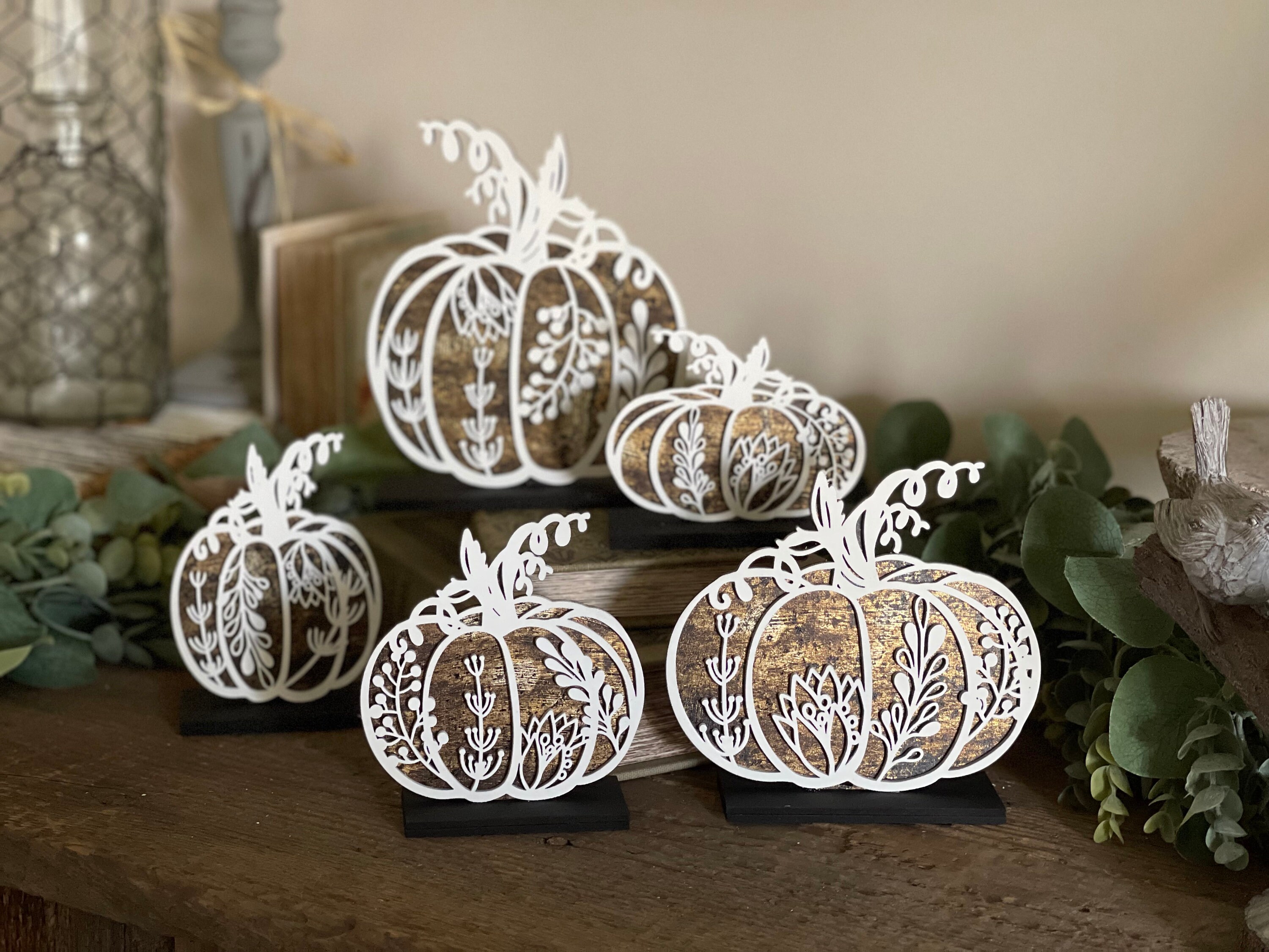Floral Farmhouse Pumpkins Set of 5 SVG Digital Download for - Etsy