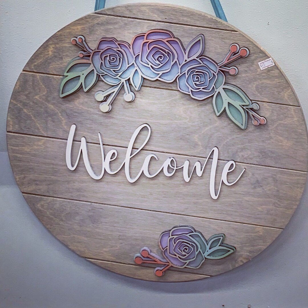 Scarlett Rose Floral File for Round Signs -SVG Digital Download -not a ...