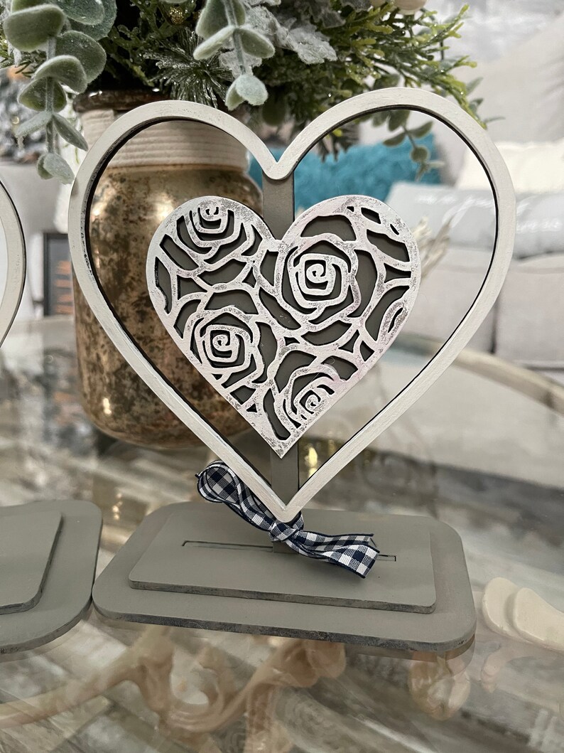 Heart Topiary Bundle conversation Hearts Swirls Roses for - Etsy