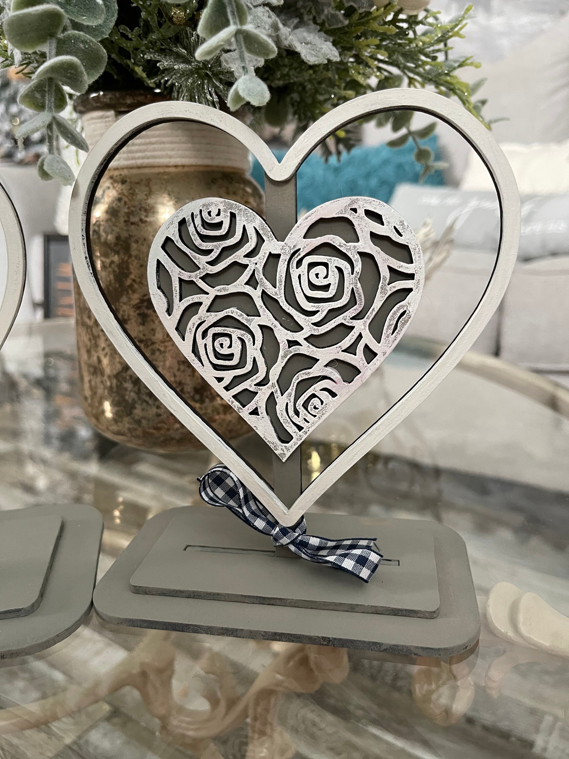 Heart Topiary Bundle conversation Hearts Swirls Roses for - Etsy