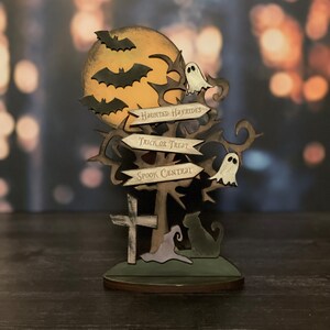 Halloween Spooky Tree Sign SVG Digital Download for Glowforge or Laser ...