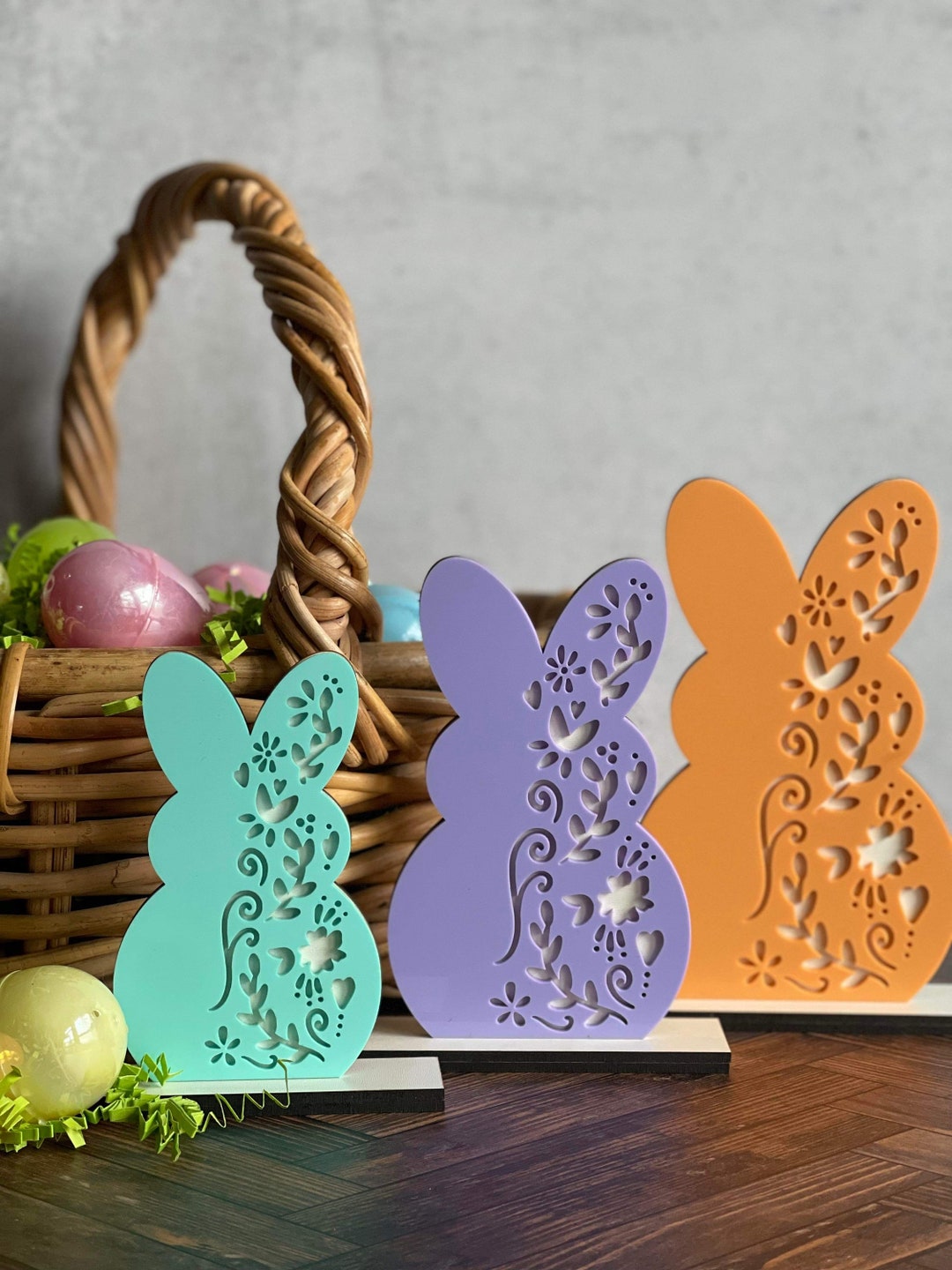 Folk Art Style Bunny Trio SVG Digital Download for Glowforge or Laser ...