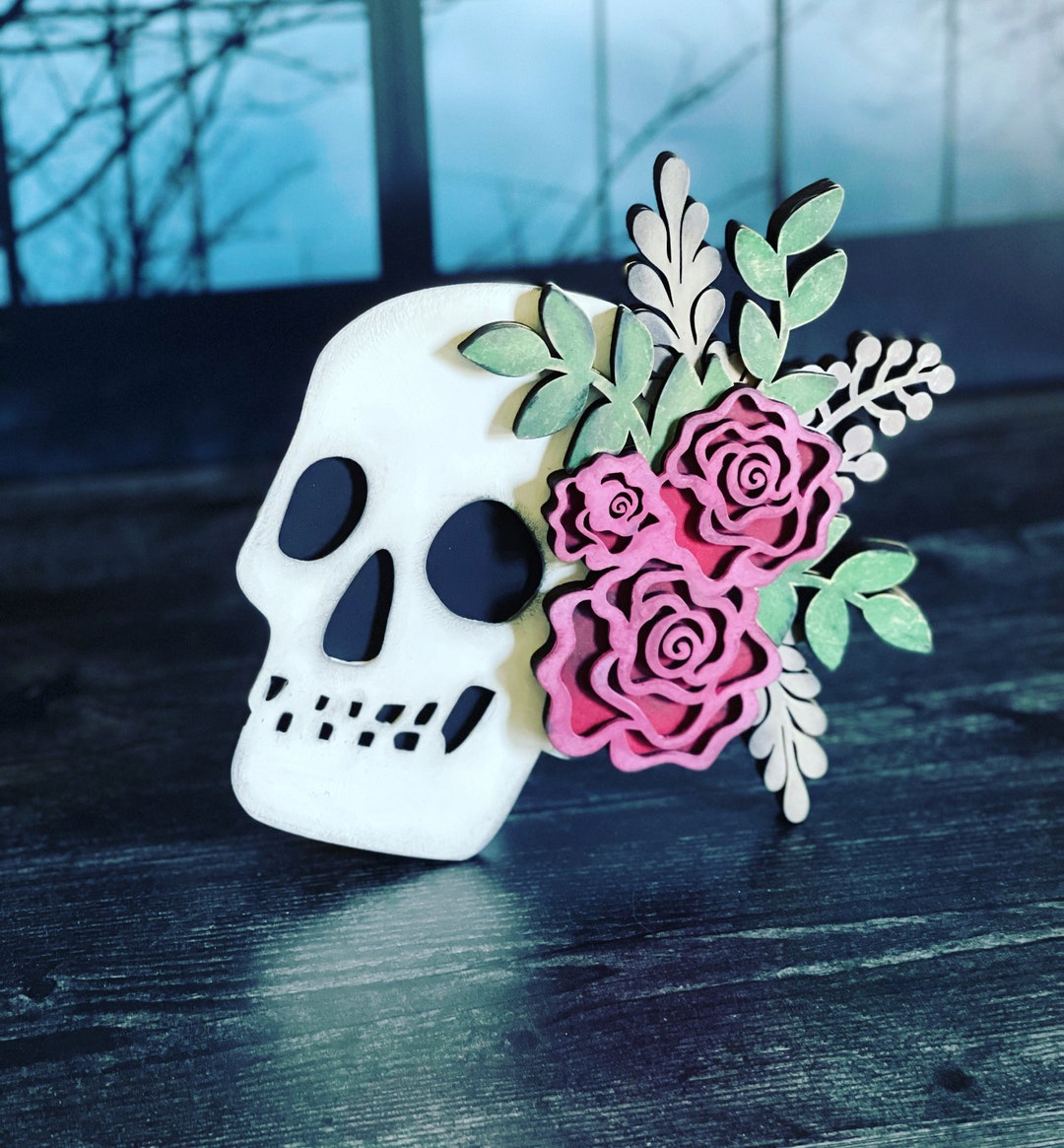 Rose Skull SVG Day of the Dead Digital Download for Glowforge or Laser ...