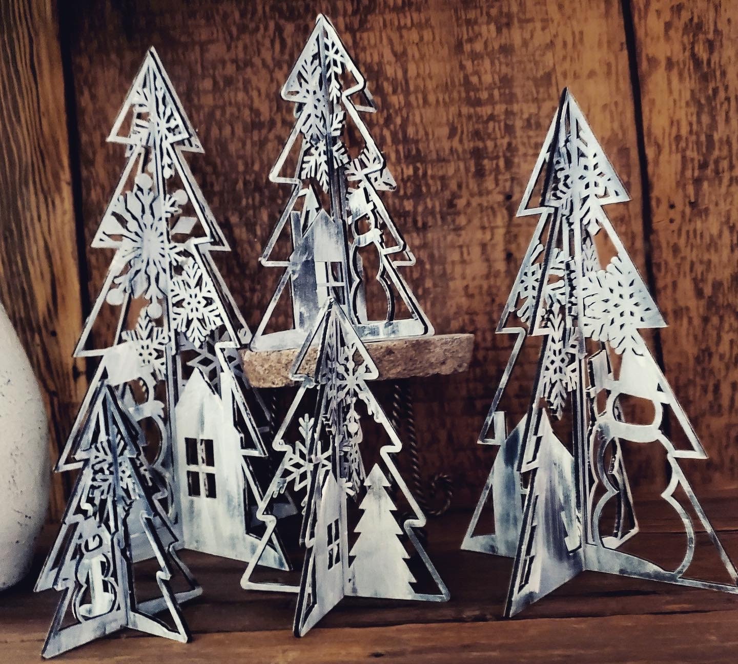 3D Winter Scene Trees Set of 5 SVG Digital Download for - Etsy