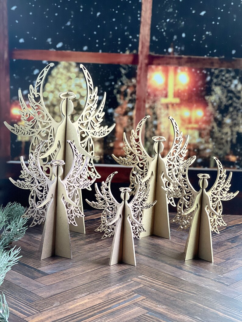 1/8 3D Angels Set of 5 Vol 3 SVG Digital Download for - Etsy
