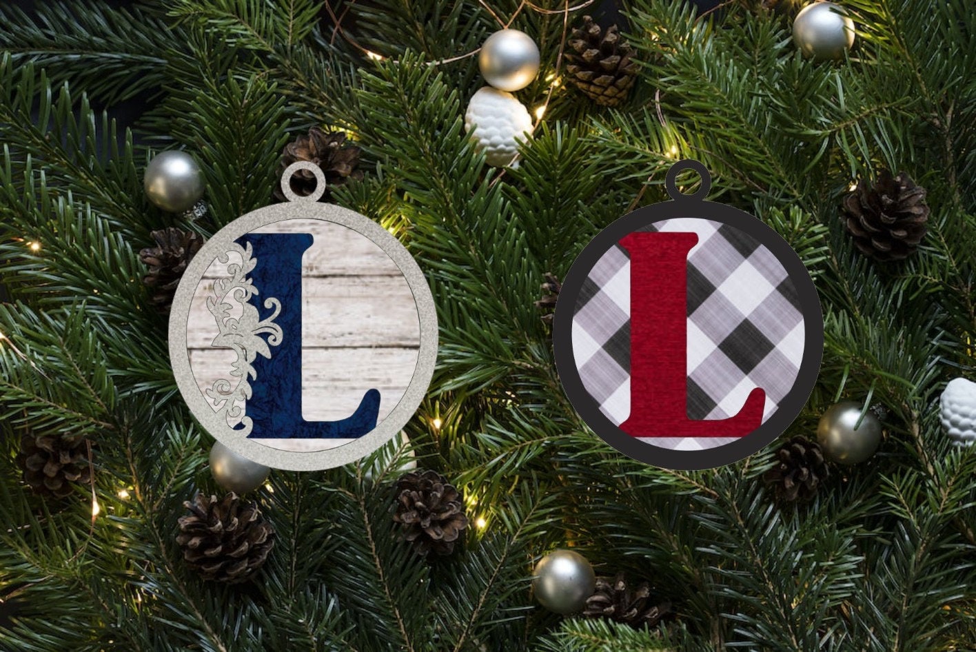 Circle Initial L Christmas