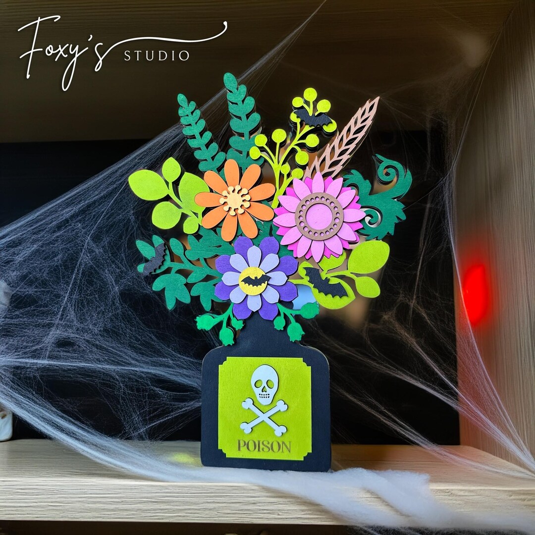 Poison Bottle Floral Arrangement SVG Digital Download for Glowforge or ...