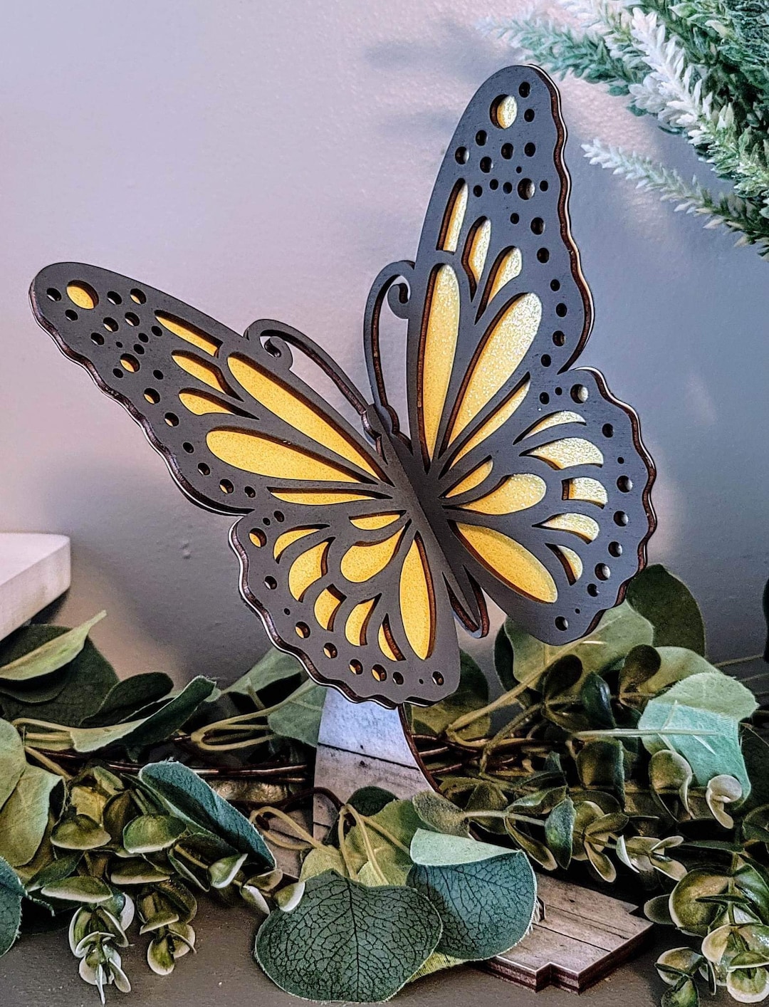 3D Butterflies SVG on Stands Set of 5 Digital Download for Glowforge or ...