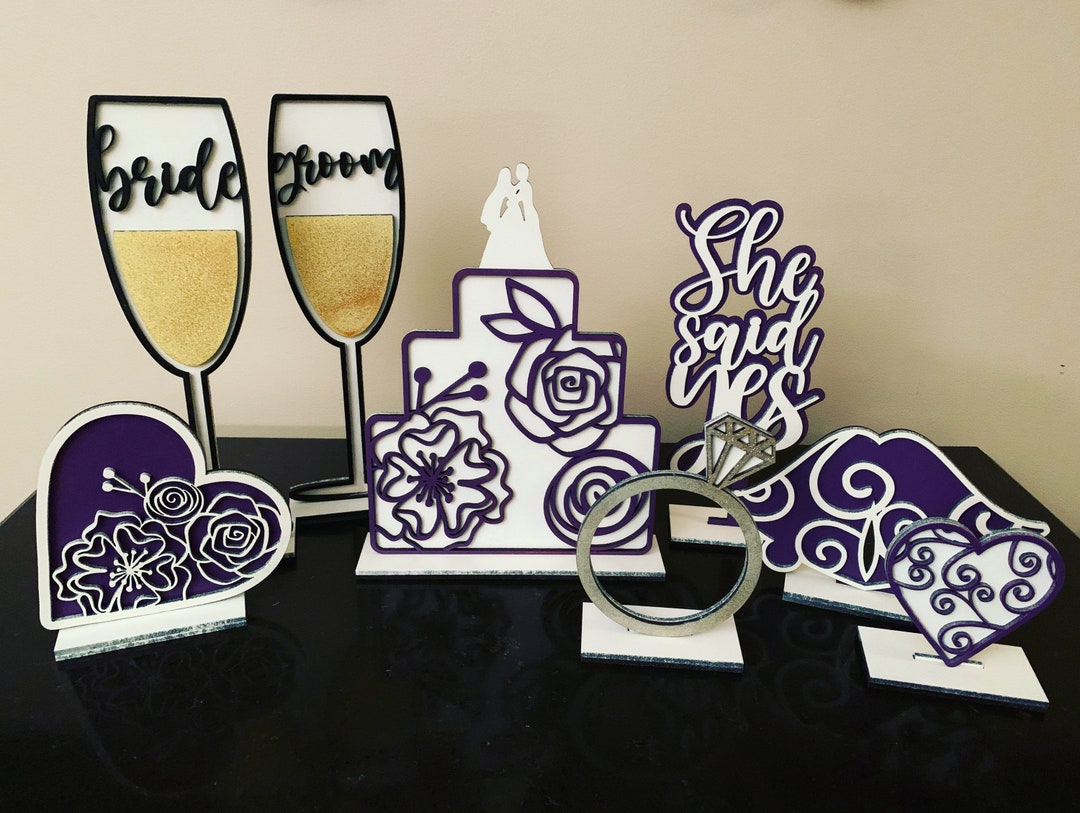 Wedding, Bridal Shower Table Decor -SVG Digital File for Laser or ...