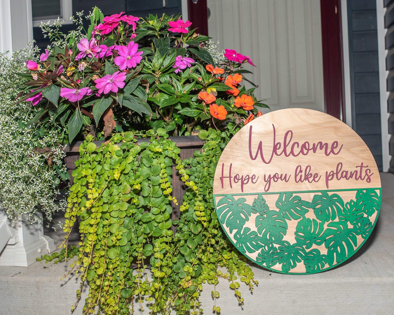 Welcome Hope You Like Plants Round Sign SVG Digital Download for ...