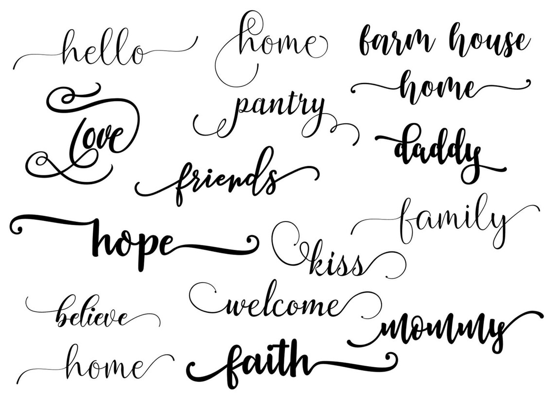 Common Words for Engraving or Sign Making 16 Word Pack | Etsy