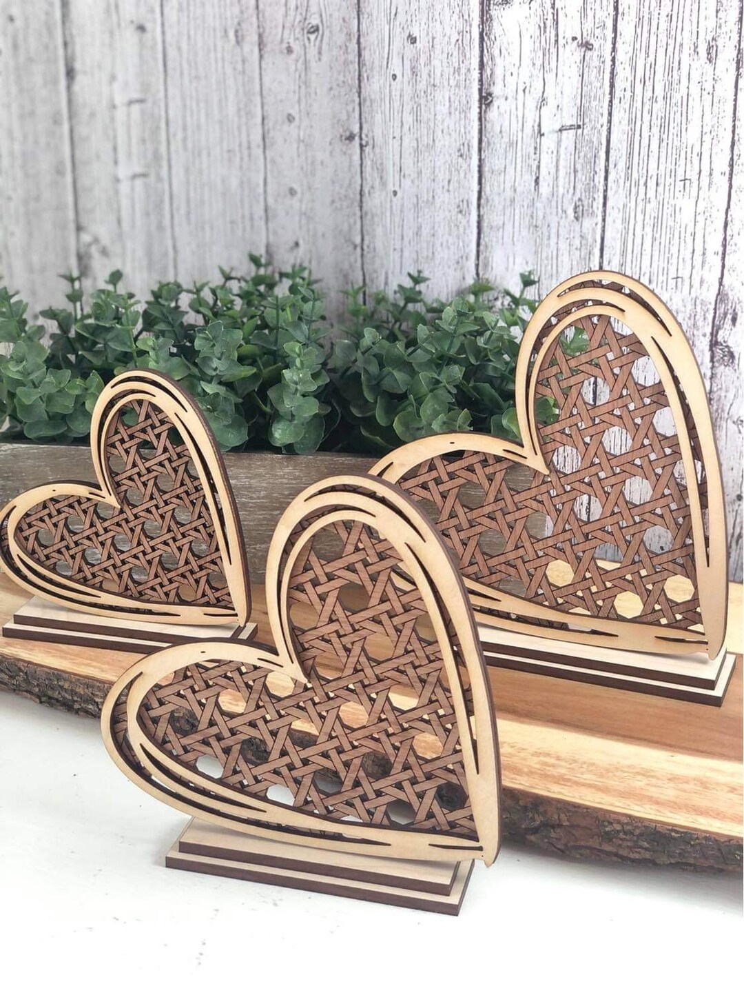Rattan Cane Hearts Set of 3 SVG Digital Download for Glowforge or Laser ...